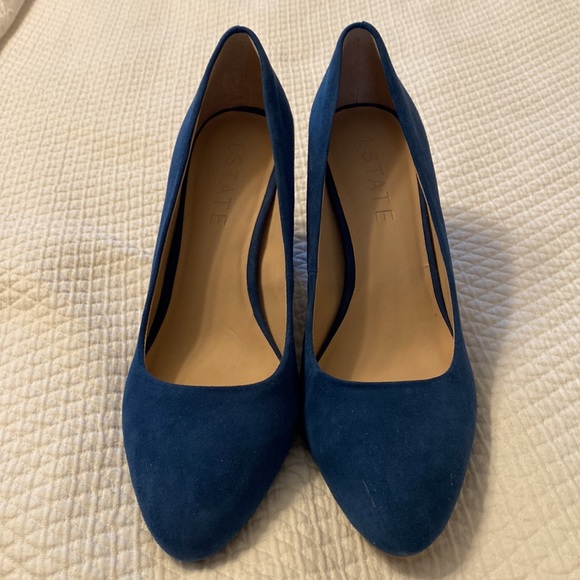 1. State | Shoes | State Block Heel Blue Suede Pumps 85m | Poshmark